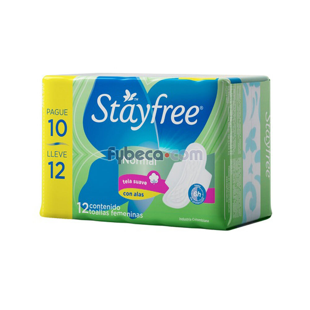 Toallas Sanitarias Stayfree Normal Alas Paquete | Fybeca