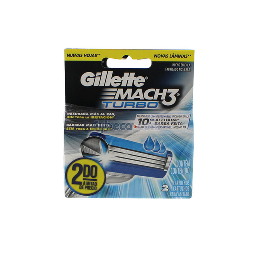 Repuestos Gillette Mach 3 Turbo Nuevas Hojas Paquete | Fybeca