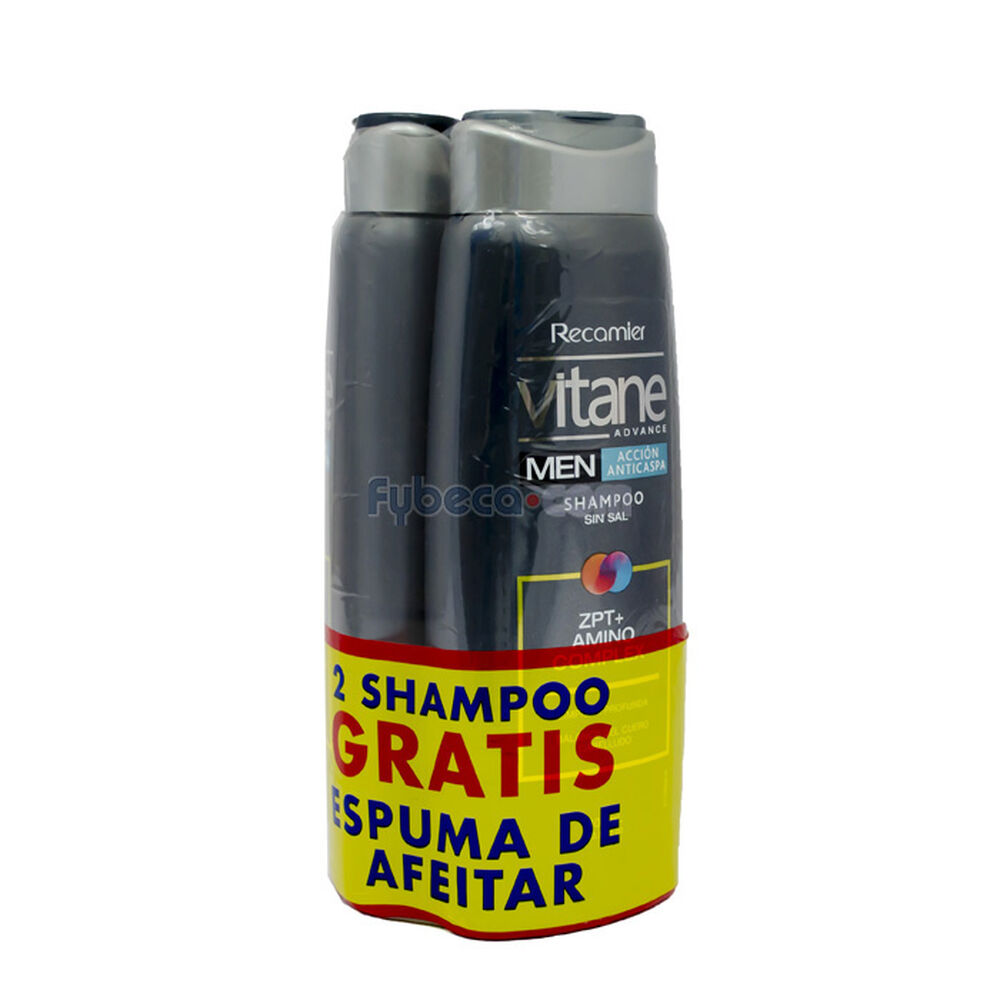 Shampoo + Espuma de Afeitar Recamier Vitane Advance Acción Anticaspa ...