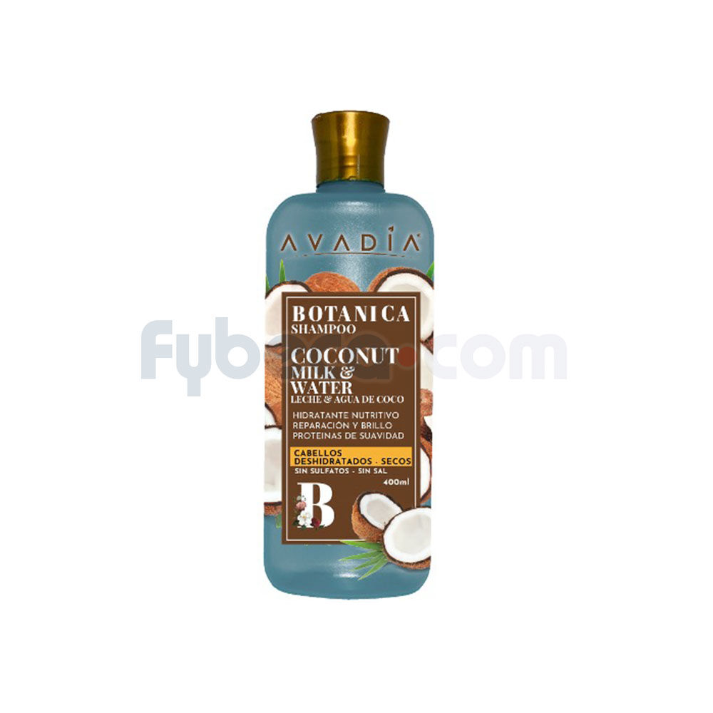 Botánica Shampoo Avadia Coconut Milk&Water 400 Ml Unidad | Fybeca