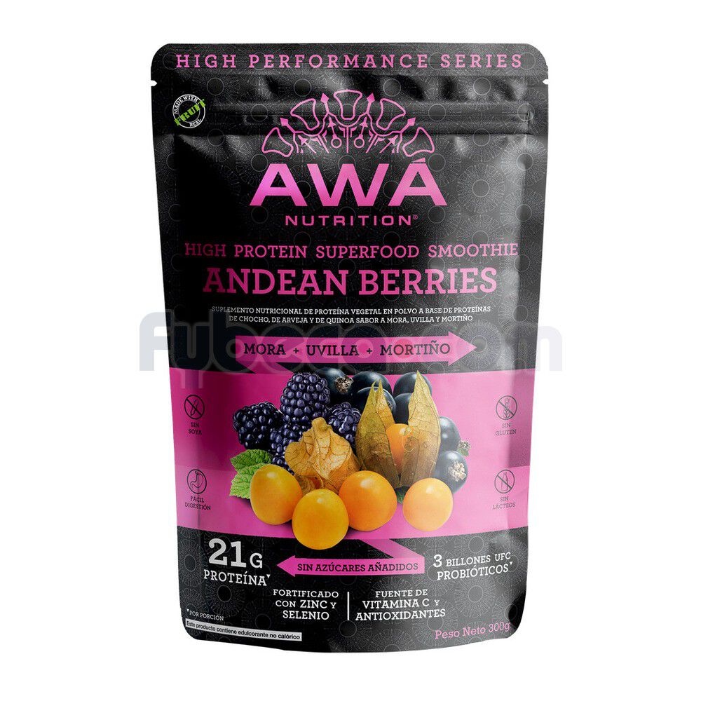 Proteína High Performance Andean Berries Awá Nutrition 300 G | Fybeca