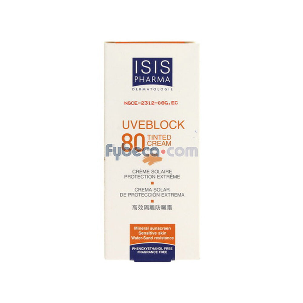 Protector Solar Uveblock Spf80 40 Ml Caja | Fybeca