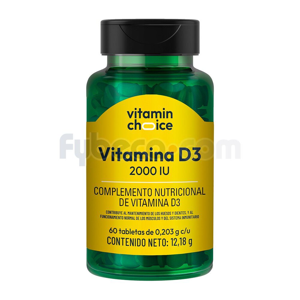 Vit Ch Vitamina D3 2000 Ui Tabs F/60 | Fybeca