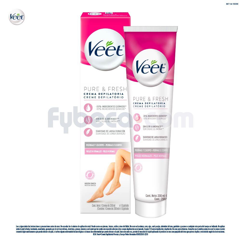 Veet Crema Pure Regular 200Ml | Fybeca