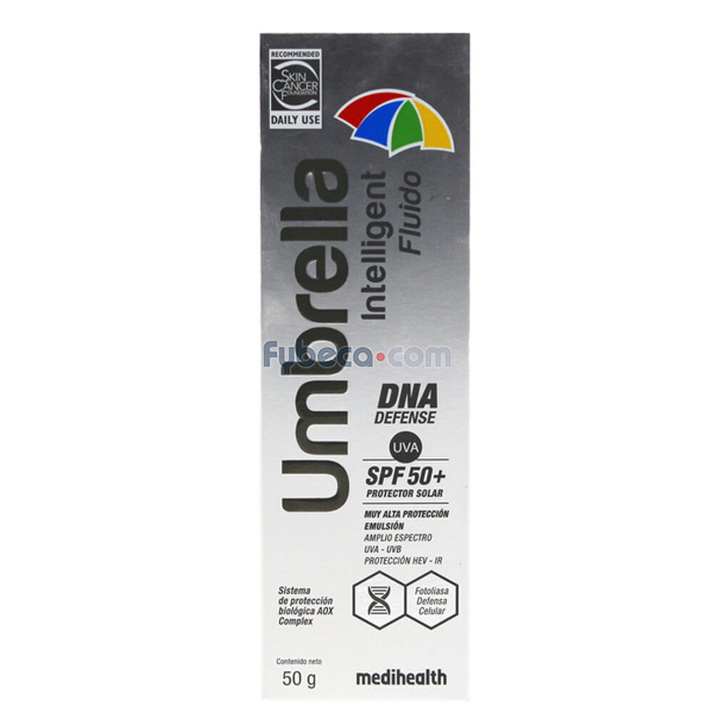 Protector Solar Umbrella Intelligent Fluido Spf 50 + Dna 50 G Frasco ...