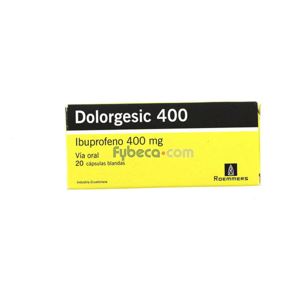 Dolorgesic Caps Blandas 400 Mg. C/20 Suelta | Fybeca