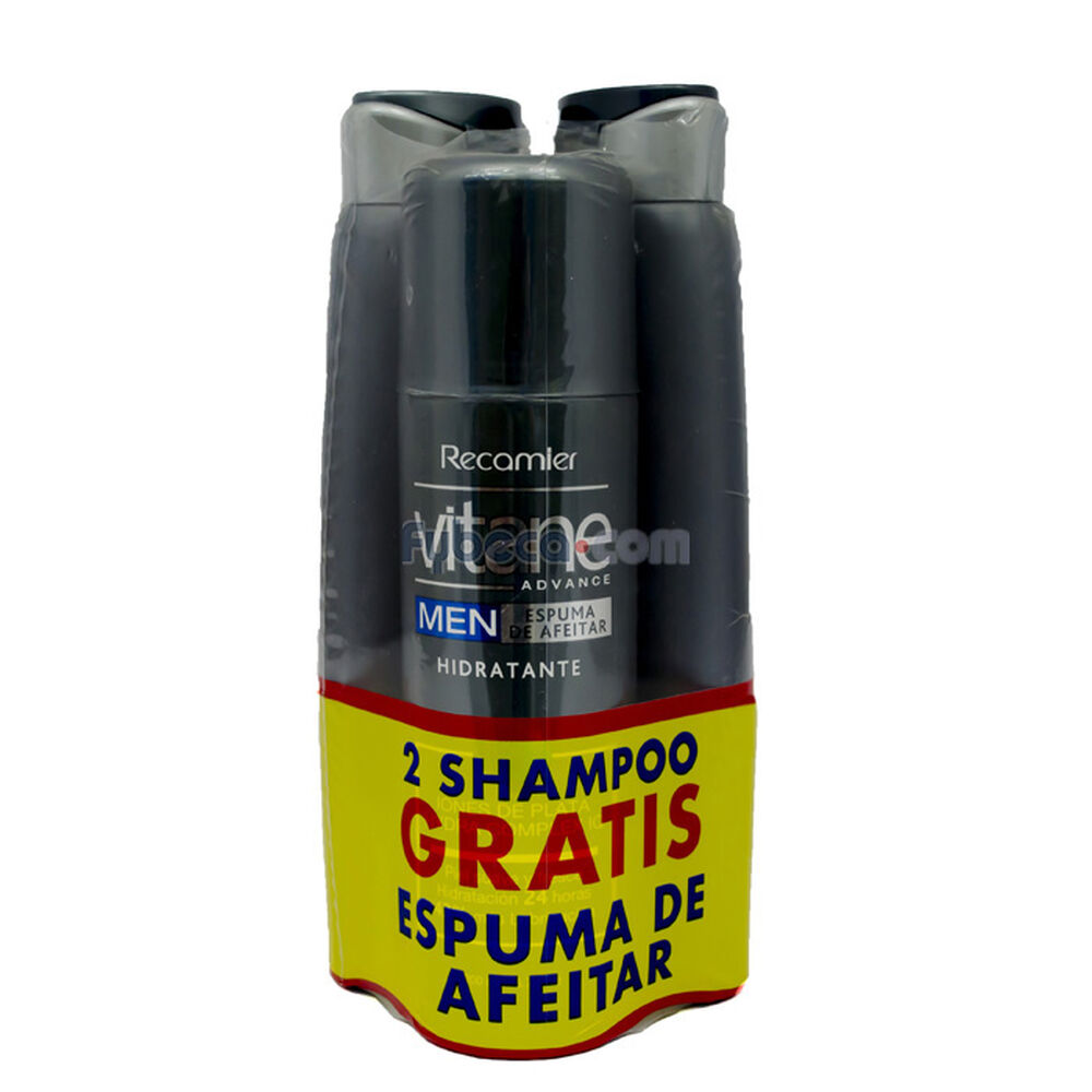 Shampoo + Espuma de Afeitar Recamier Vitane Advance Acción Anticaspa ...