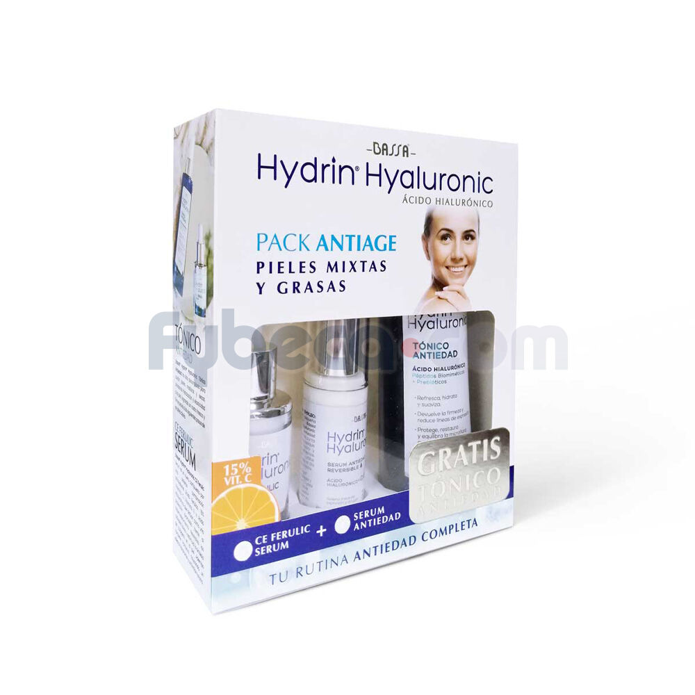 Paquete Antiedad Hydrin Hyaluronic 30 Ml + 30 Ml + 200 Ml Unidad | Fybeca