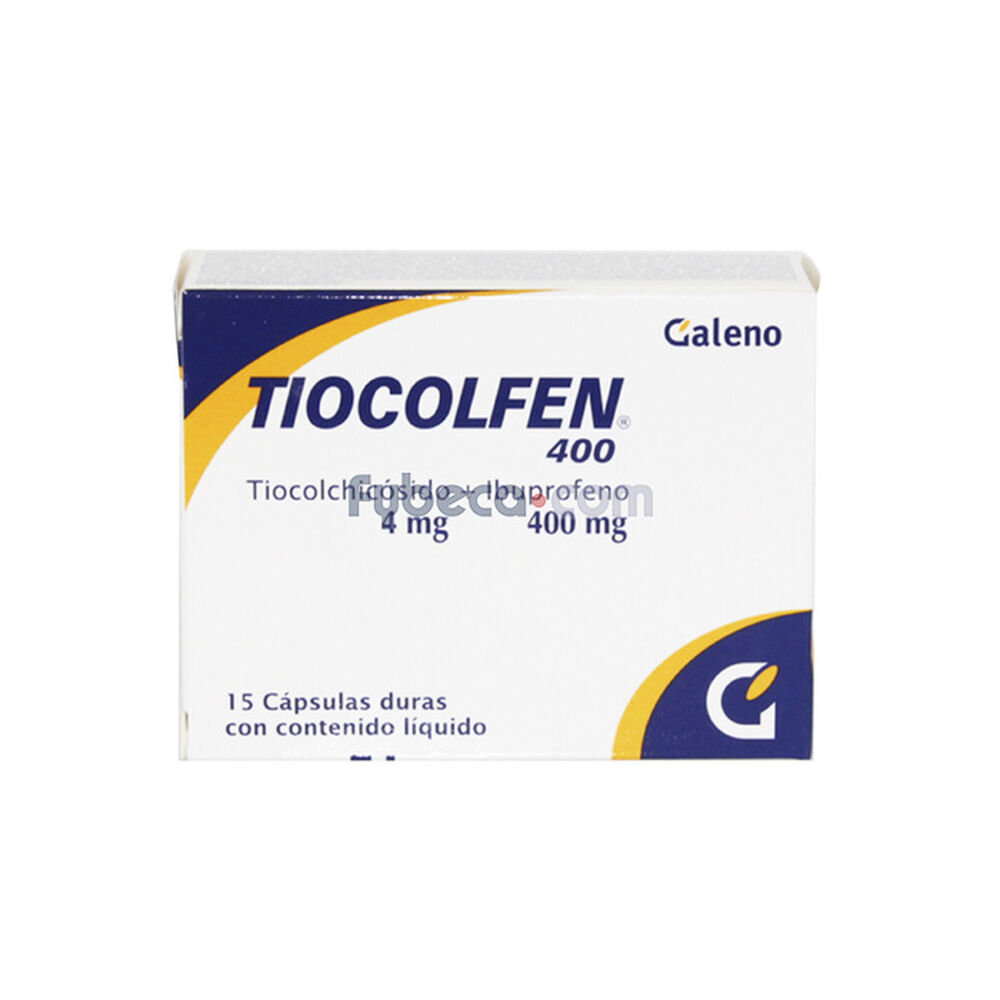 Tiocolfen Caps Liq 4Mg/400Mg C/15 Suelta | Fybeca