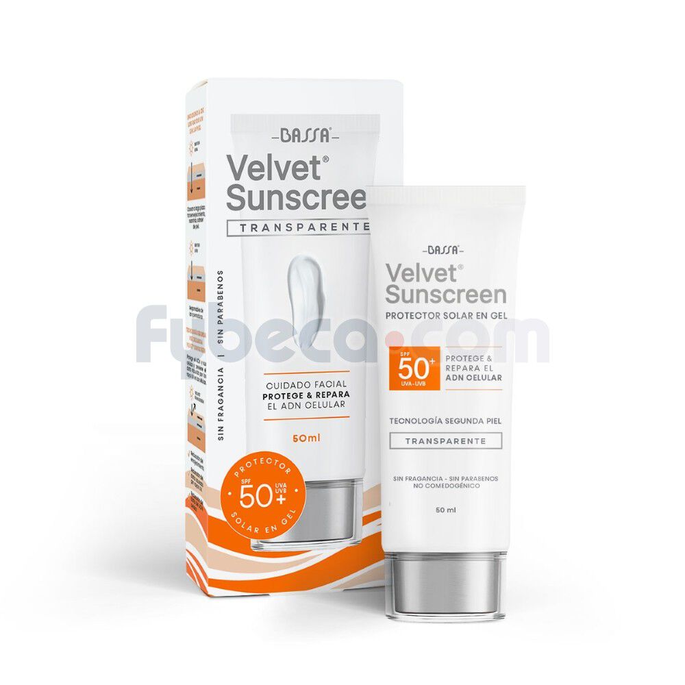 Protector Solar Velvet Transparente SPF 50 - Fybeca