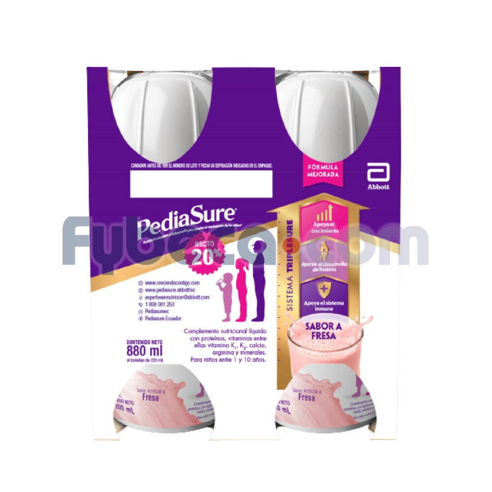 Pediasure Líquido Fresa 220 Ml Paquete | Fybeca