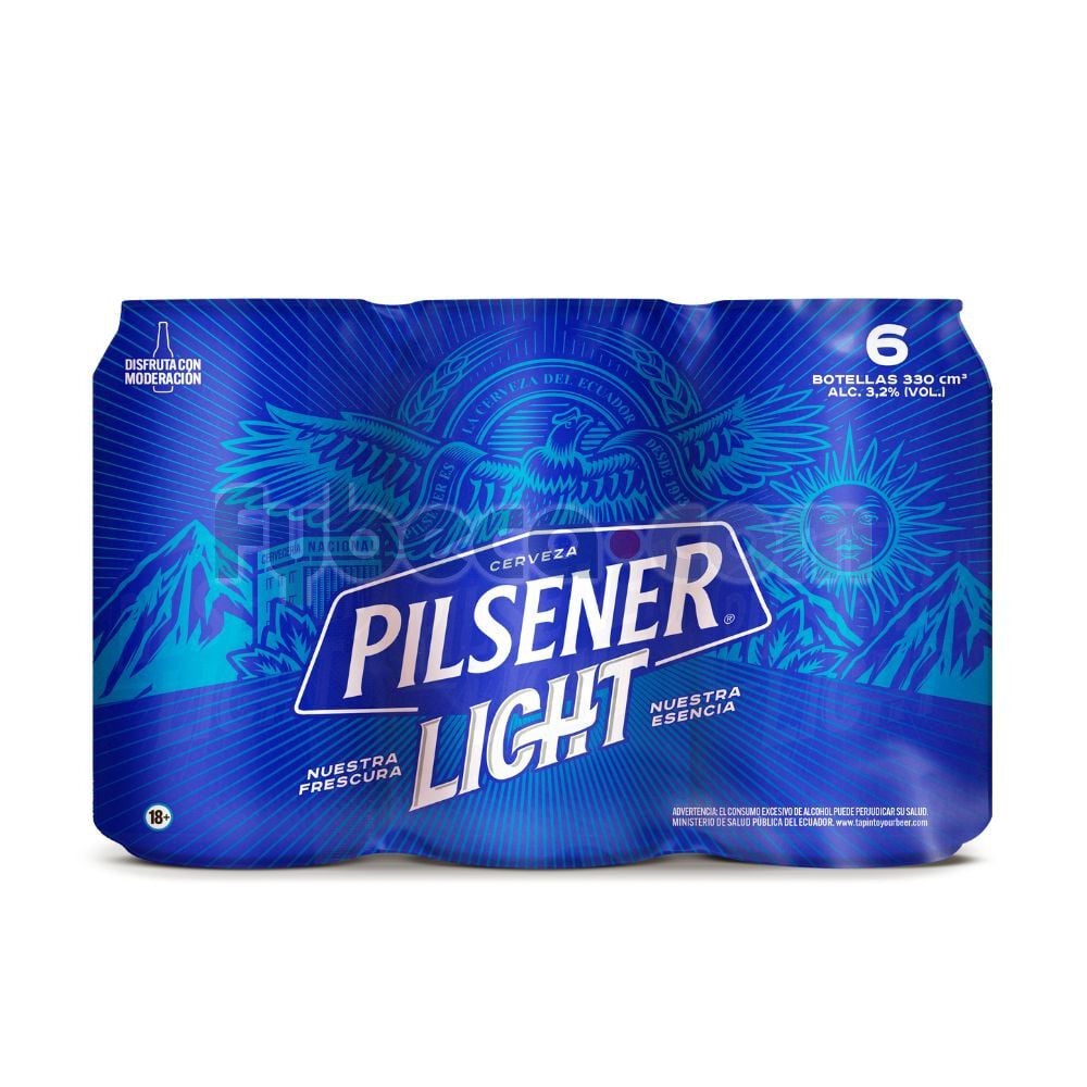 Cerveza Pilsener Light Lata Six pack 355 ml