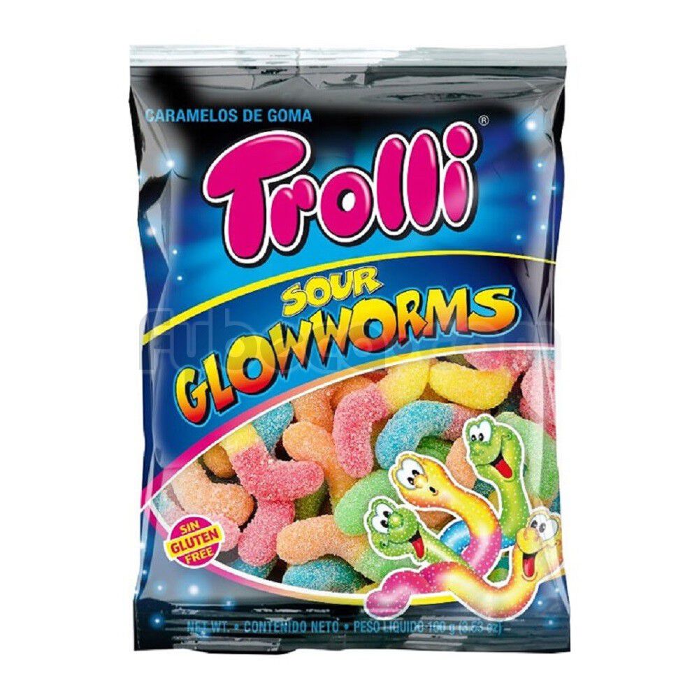 Trolli Gomas Sour Glowworms 100G | Fybeca