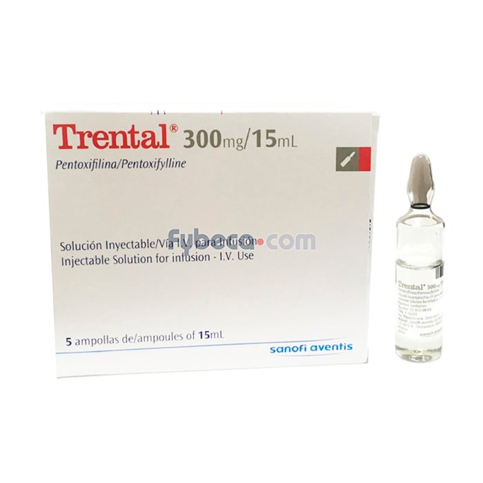 Trental Iny.300Mg / 15Ml C/5 Suelta | Fybeca