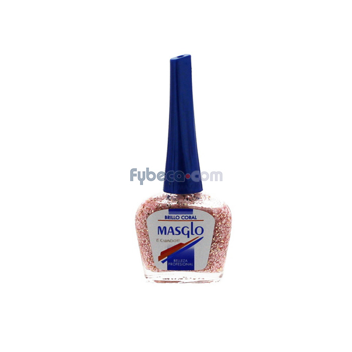 Esmalte De Uñas Masglo Brillo Con Particulas Coral 13.5 Ml Frasco | Fybeca