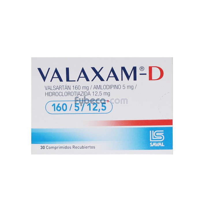 Valaxam D Comprimidos 160/5/12,5 Mg C/30 Suelta | Fybeca