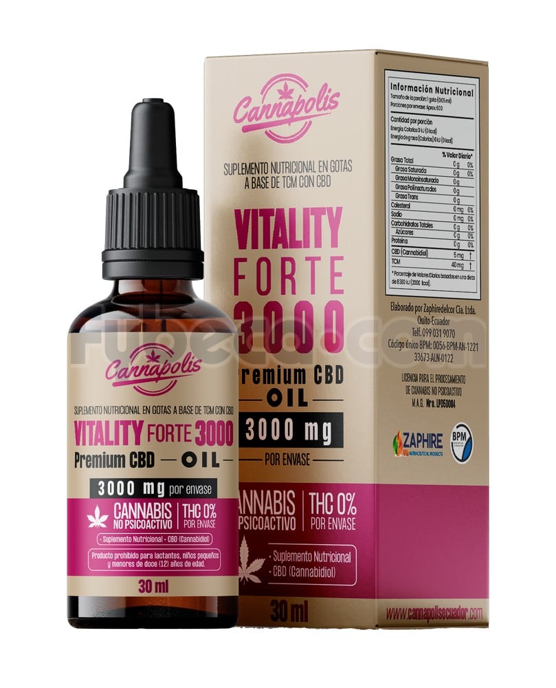 Cannapolis Aceite Vitality Forte Cbd 3000 Mg / 30 Ml | Fybeca
