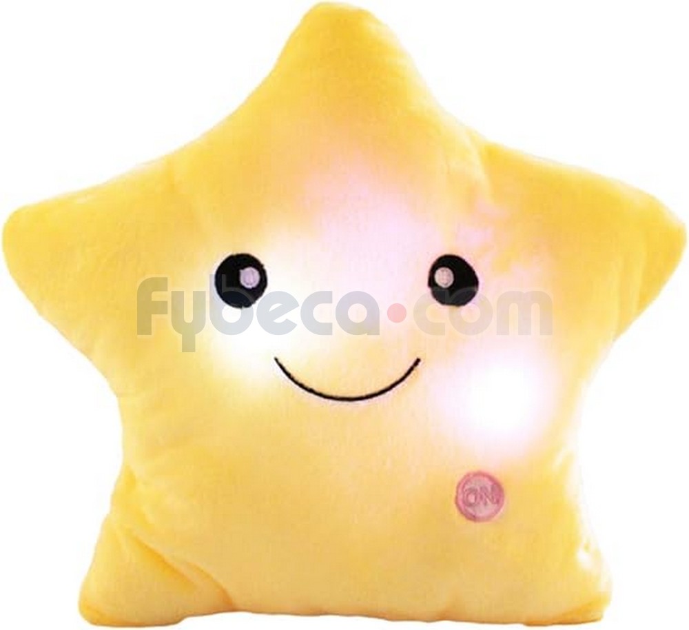 Almohada Peluche Estrella Glow Amarillo 38*30Cm C-120120 | Fybeca