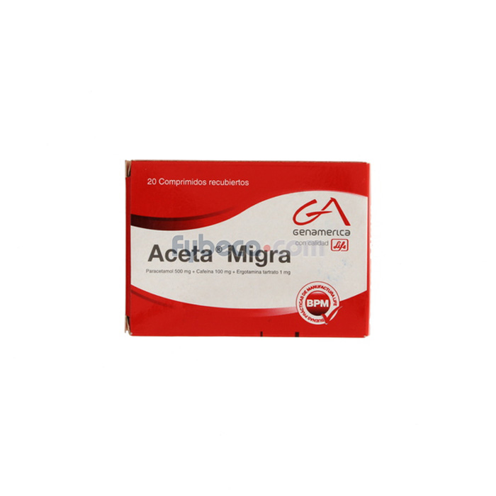 Aceta Migra 500 Mg por Unidad | Fybeca