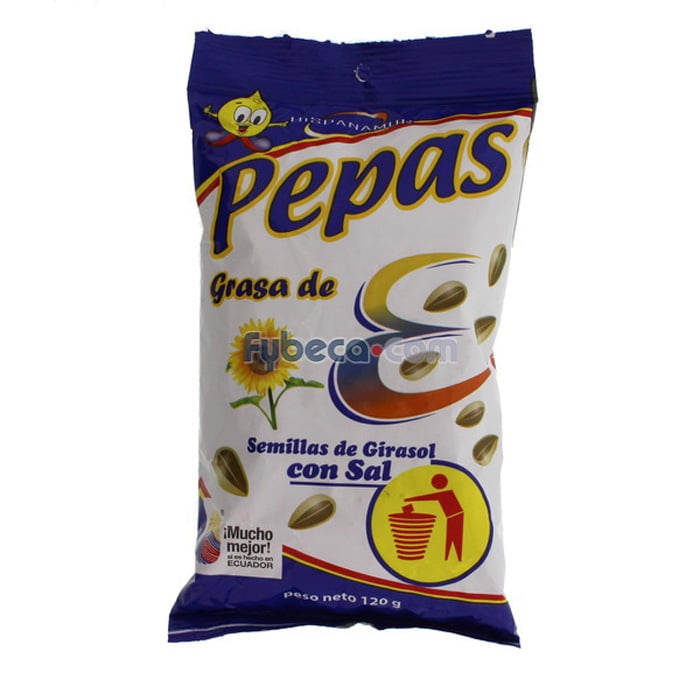Snack De Semillas De Girasol Pepas Sal 120 G Unidad | Fybeca