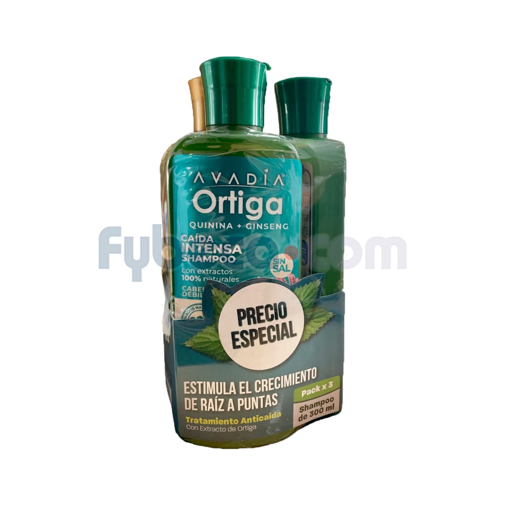 Shampoo Ortiga Quinina y Ginseng + Centella Y Té Verde Sin Sal 300 Ml ...