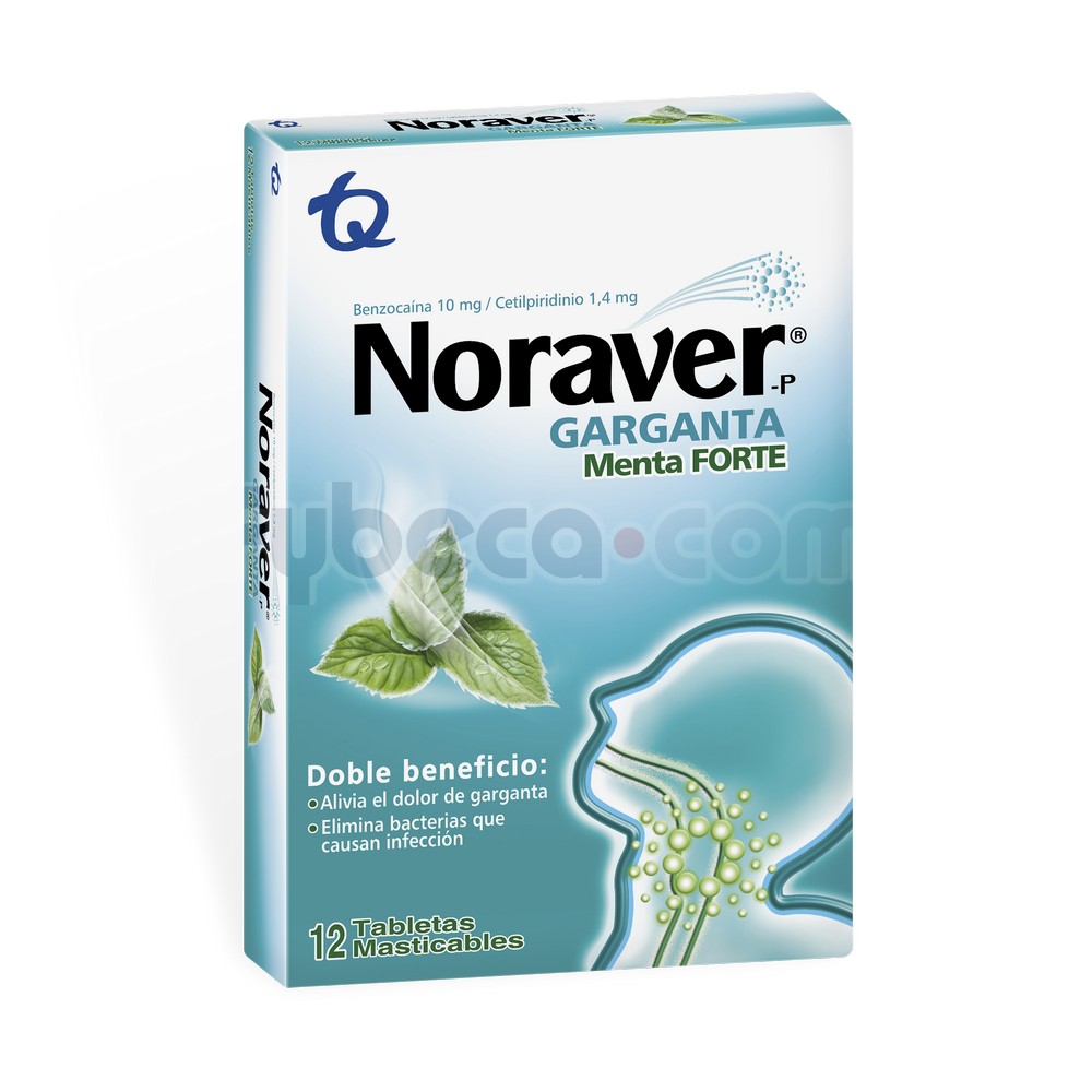 Noraver Tabs. Menta C/12 | Fybeca