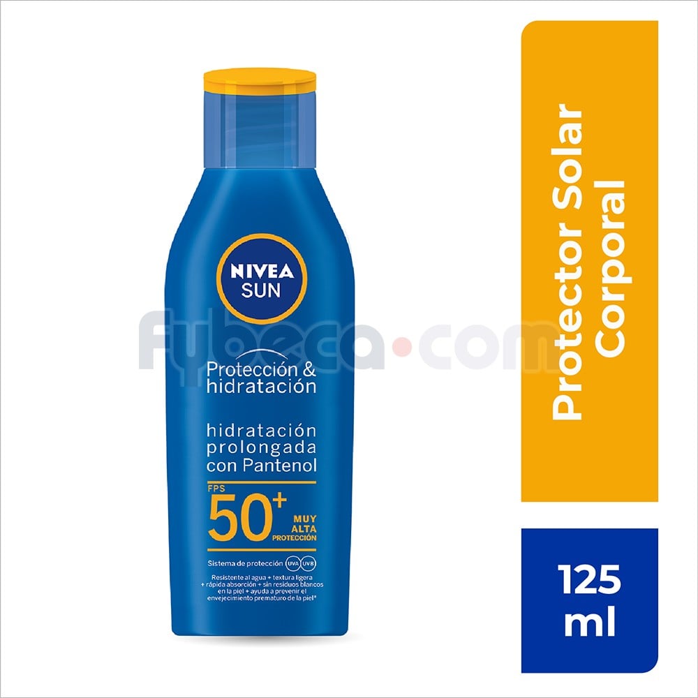 Protector Solar Nivea Sun Hidratante 50 Fps 125 Ml Frasco | Fybeca
