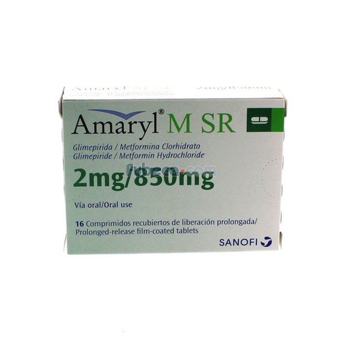 Amaryl M Sr Comp. 2Mg. /850 Mg. C/16 Suelta | Fybeca