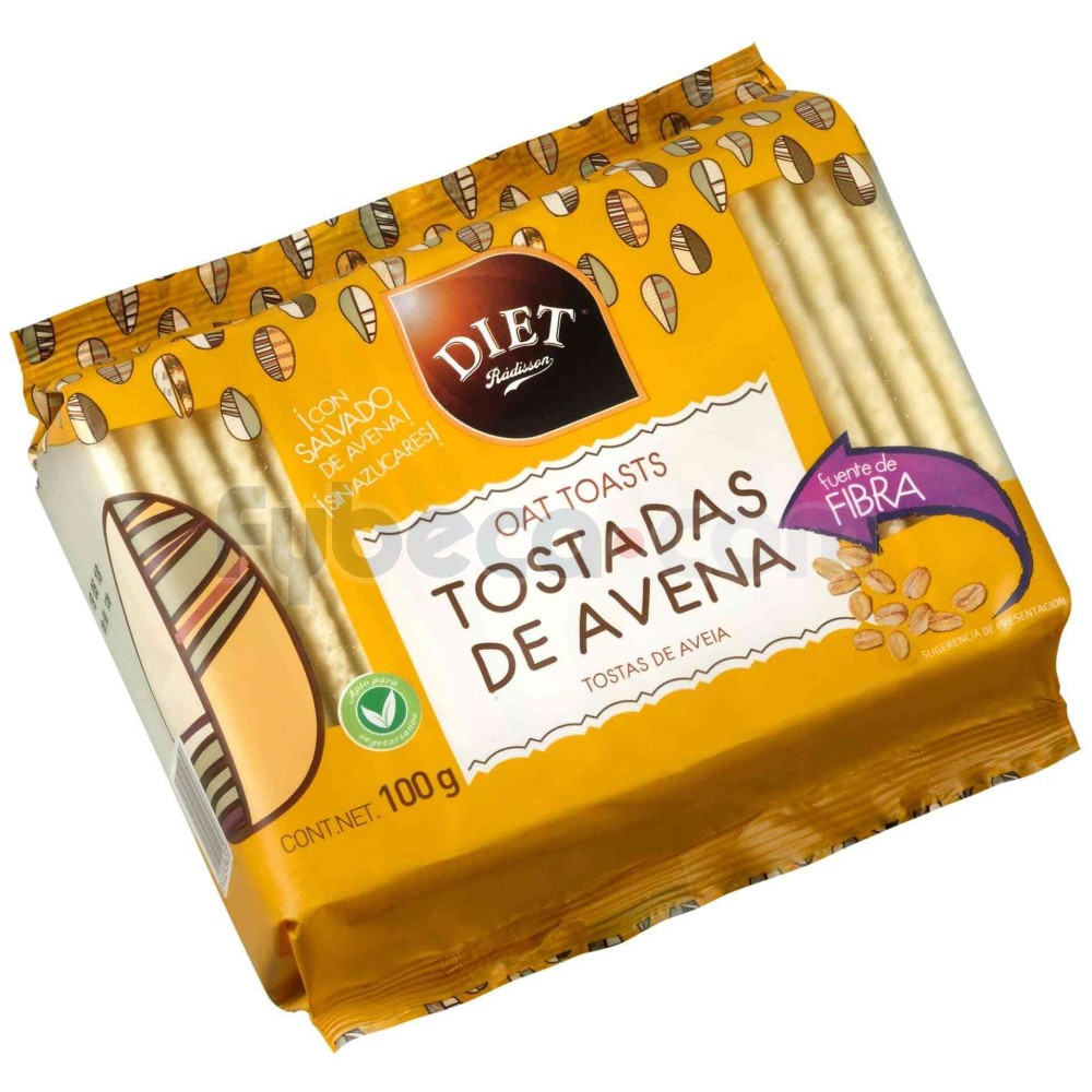 Tostadas S/Gluten Diet Radisso Avena 100 G | Fybeca