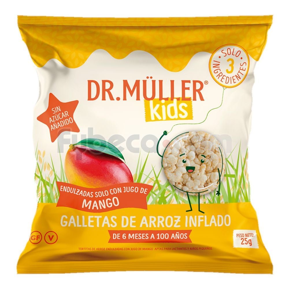 GALLETAS DE ARROZ DR MULLER MANGO 25 G