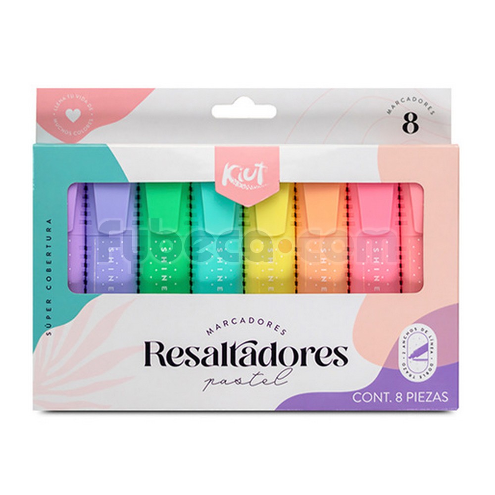 Resaltadores Kiut Pastel Caja X8 557227 | Fybeca