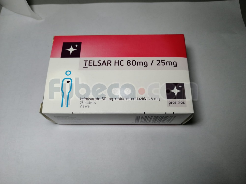 Telsar Hc Tabletas 80Mg/25Mg C/28 Suelta | Fybeca