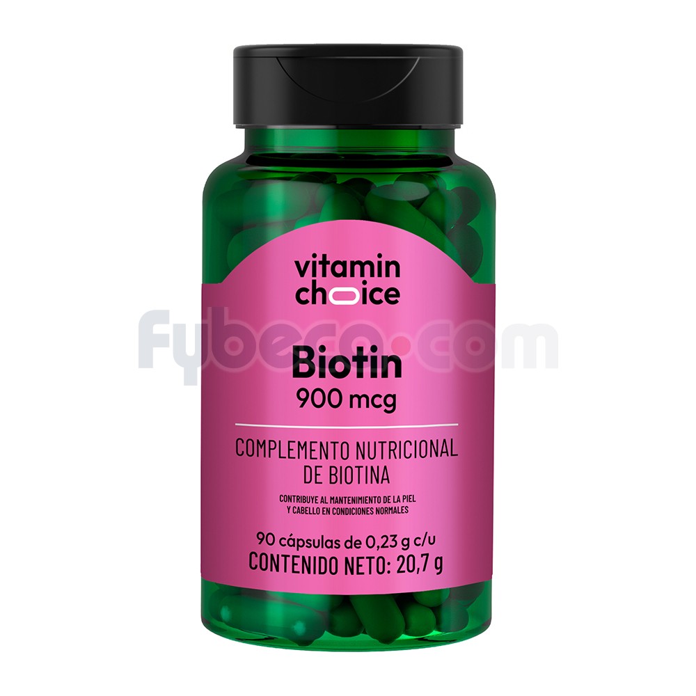 Biotin 900 mcg para fortalecer cabello y uñas - Fybeca