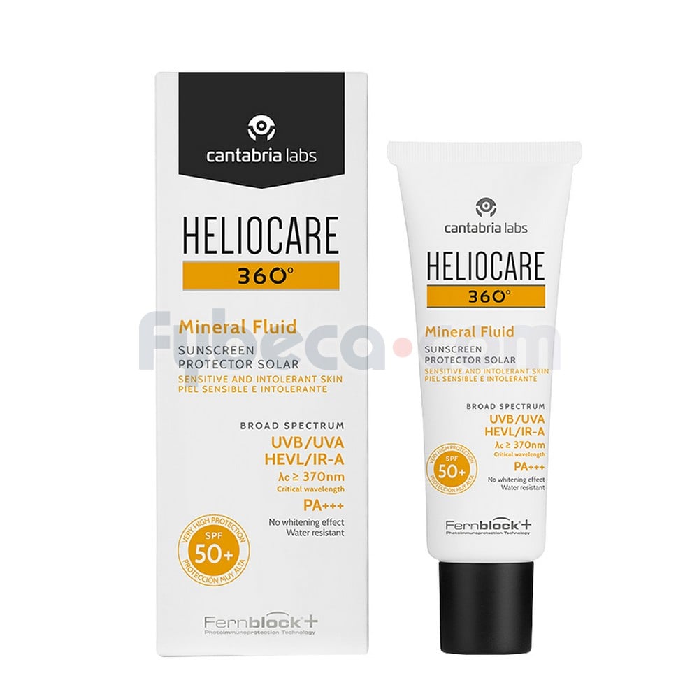 Protector Solar 360° Mineral Fluid Spf 50+ 50 Ml 1 Unidad | Fybeca