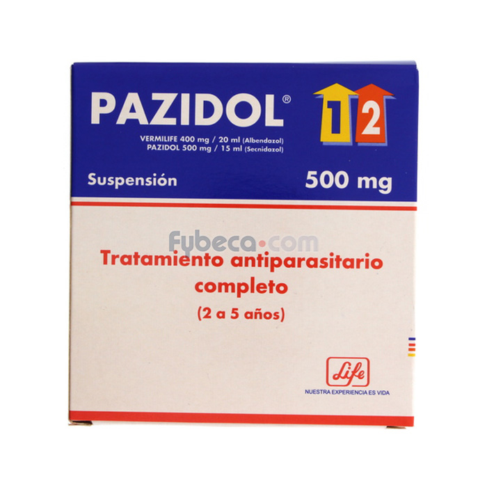 Pazidol 1-2 Susp. Kit Antiparasitario | Fybeca