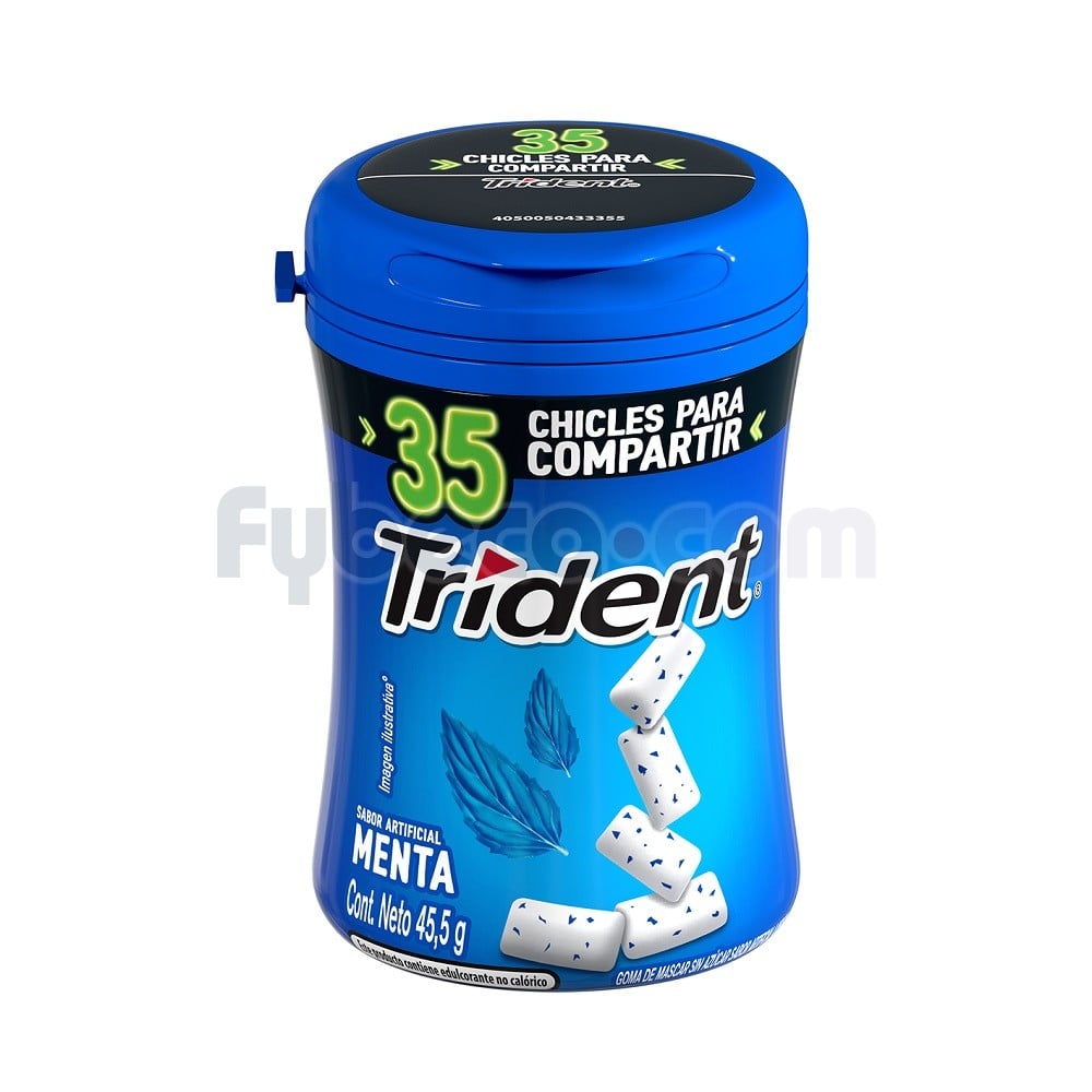 Chicle Trident 35S Botella Menta 45.5G | Fybeca