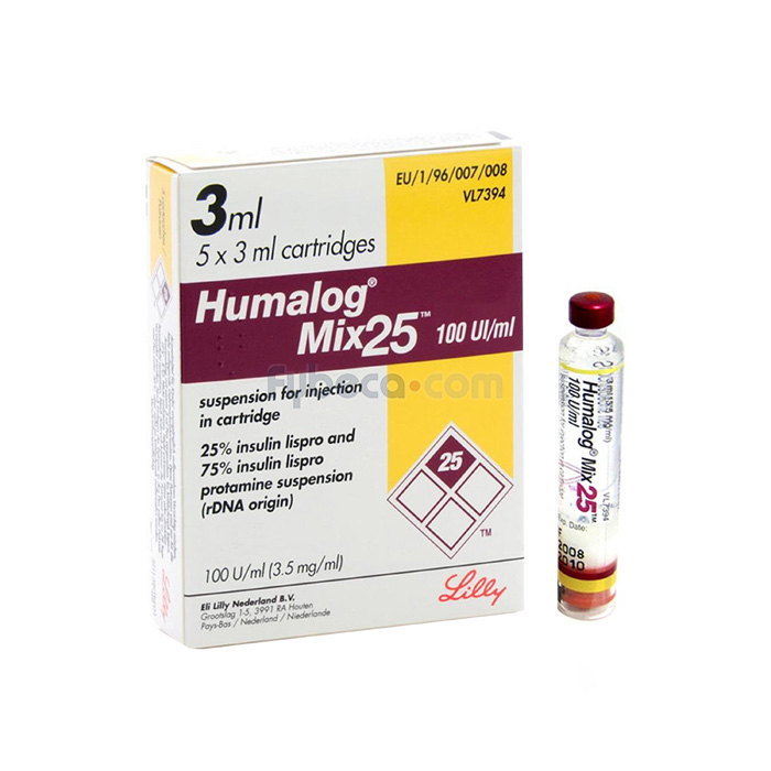 Humalog Mix 25 Sol. Iny. 100 Ui C/5 Cartuchos | Fybeca