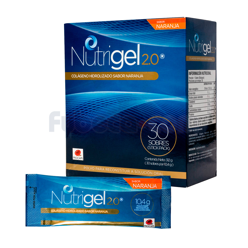 Nutrigel Colageno Hidrolizado Naranja C/30 Sobressuelta | Fybeca