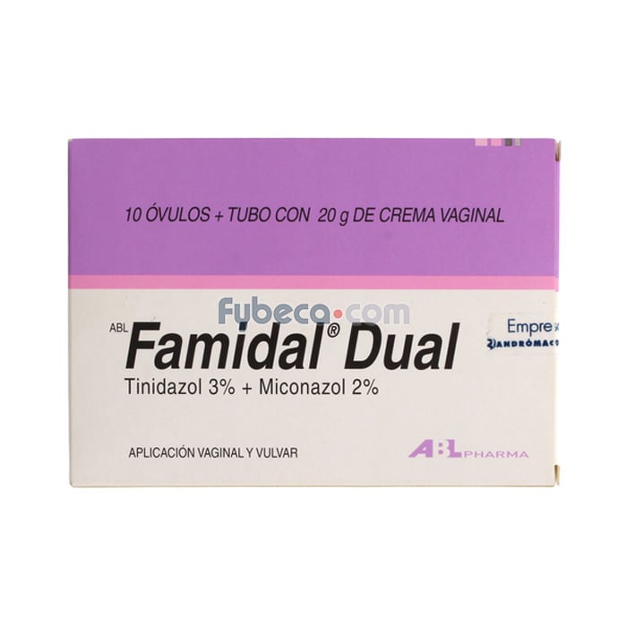 Famidal Dual 10 Ovulos+Tubo Con 20G Crema Vaginal | Fybeca