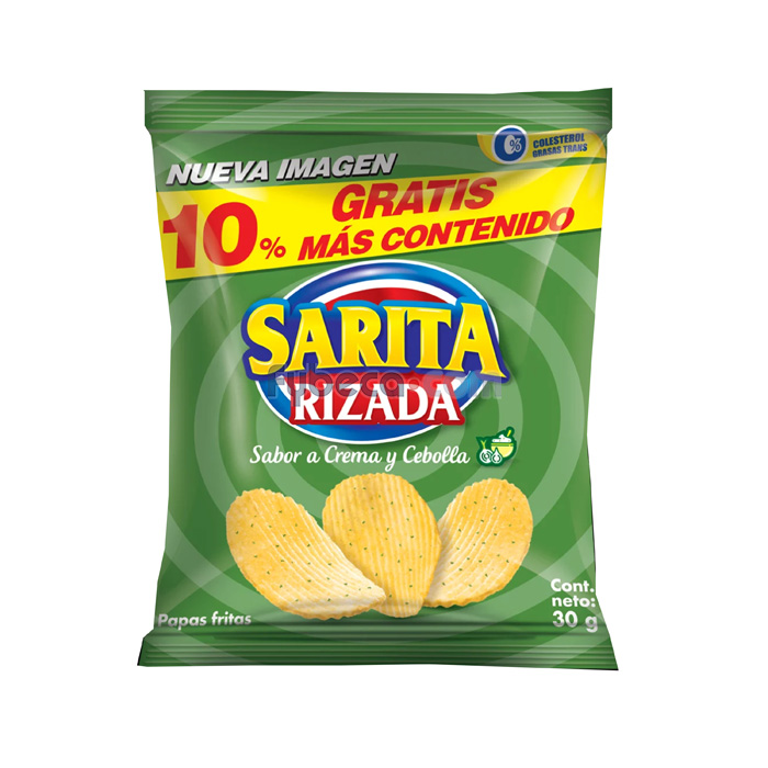 Papas Fritas Sarita Rizadas Crema Cebolla 30 G Unidad | Fybeca