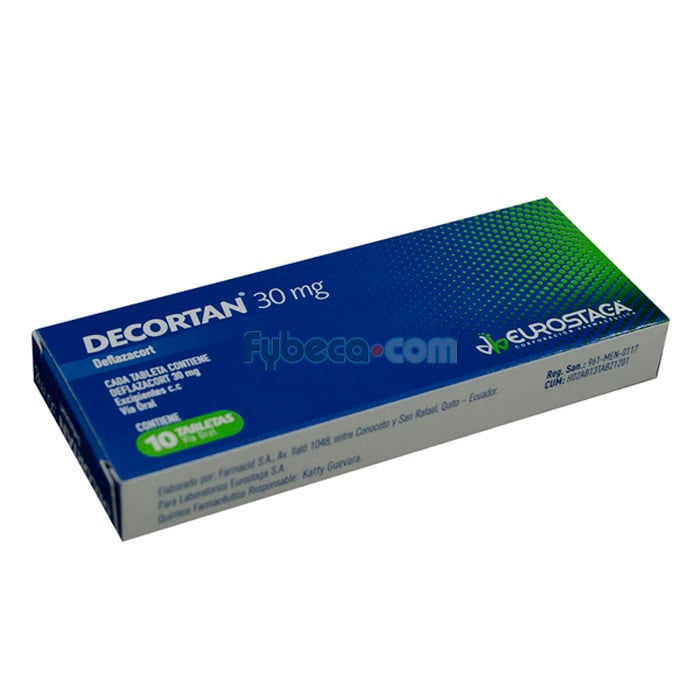 Decortan Tabs. 30 Mg. C/10 Suelta | Fybeca
