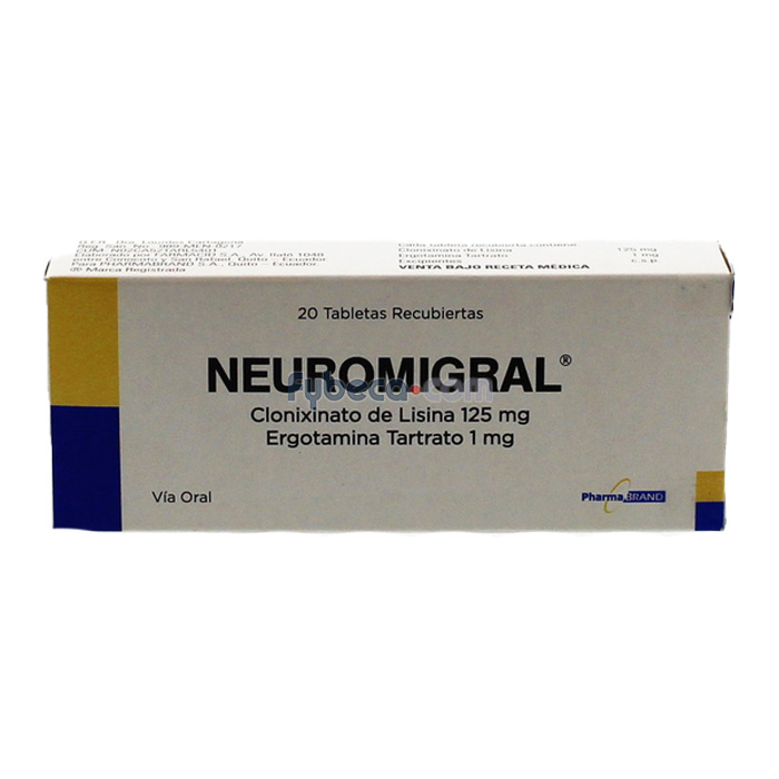 Neuromigral Tabletas 125/1 Mg C/20 Suelta | Fybeca