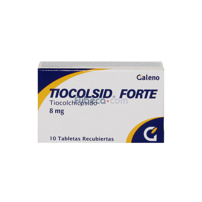 Tiocolsid Forte Tabletas Recub 8Mg C/10 Suelta | Fybeca