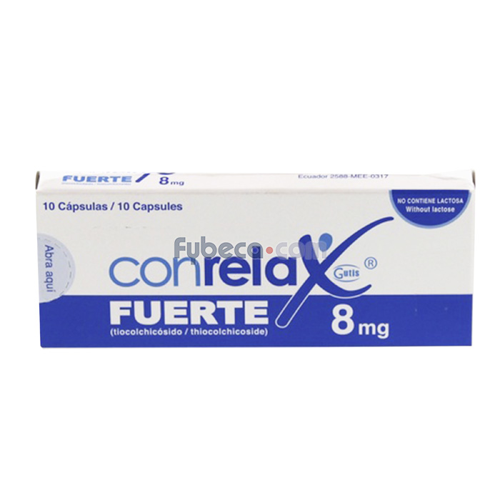 Conrelax Fuerte Capsulas 8 Mg C/10 Suelta | Fybeca