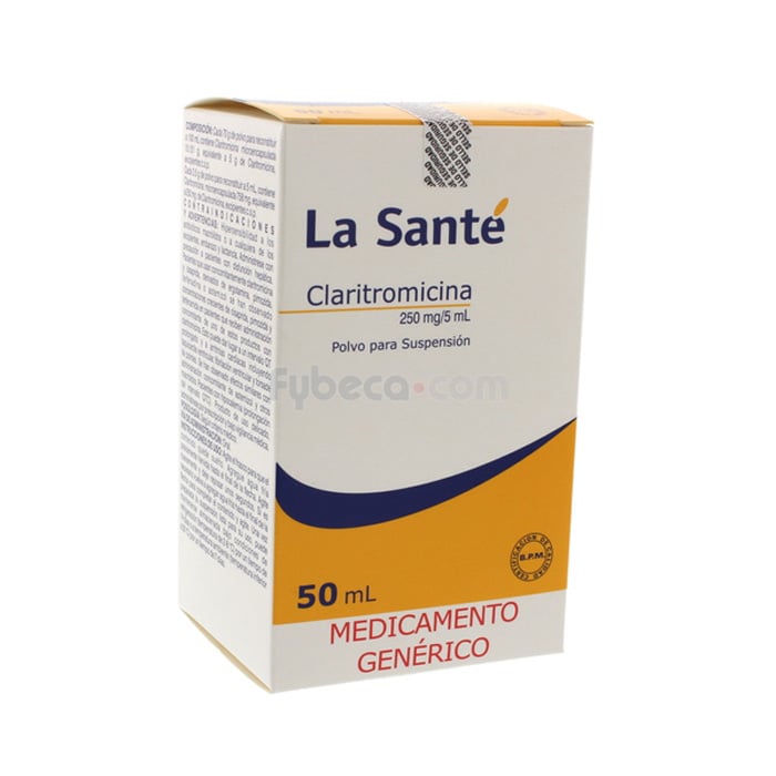 Claritromicina (La Sante) Susp. 250 Mg. F/50 Ml. | Fybeca