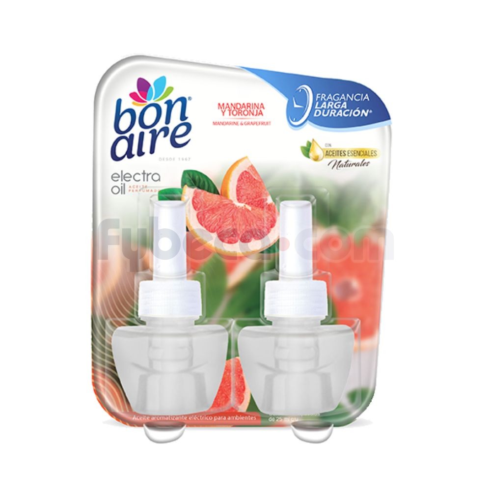 Bon Aire Electra Oil Repuesto Mandarina Y Toronja X2 X 50Ml | Fybeca