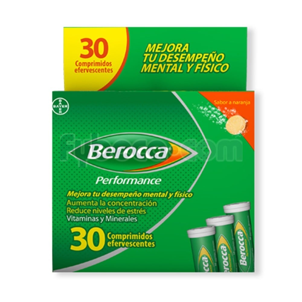 Berocca Performance Tabletas Efervescentes - Suplemento Vitaminico - Fybeca