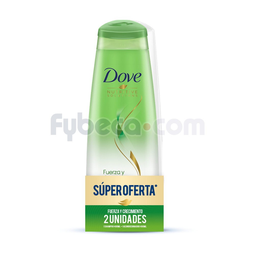 Pack Dove Fuerza Y Crecimiento Shampoo 400Ml Y Acondicionador 400 Ml ...