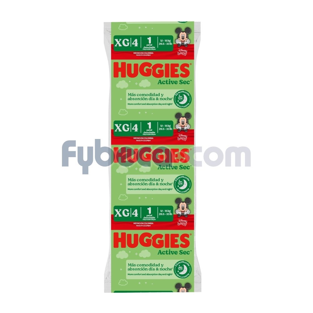 Huggies Pañal Active Sec XG - x1 - Unidad | Fybeca