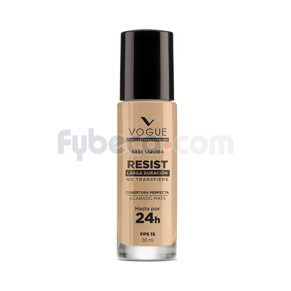 Base Liquida Vogue Resist Fps15 Avellana 30Ml | Fybeca